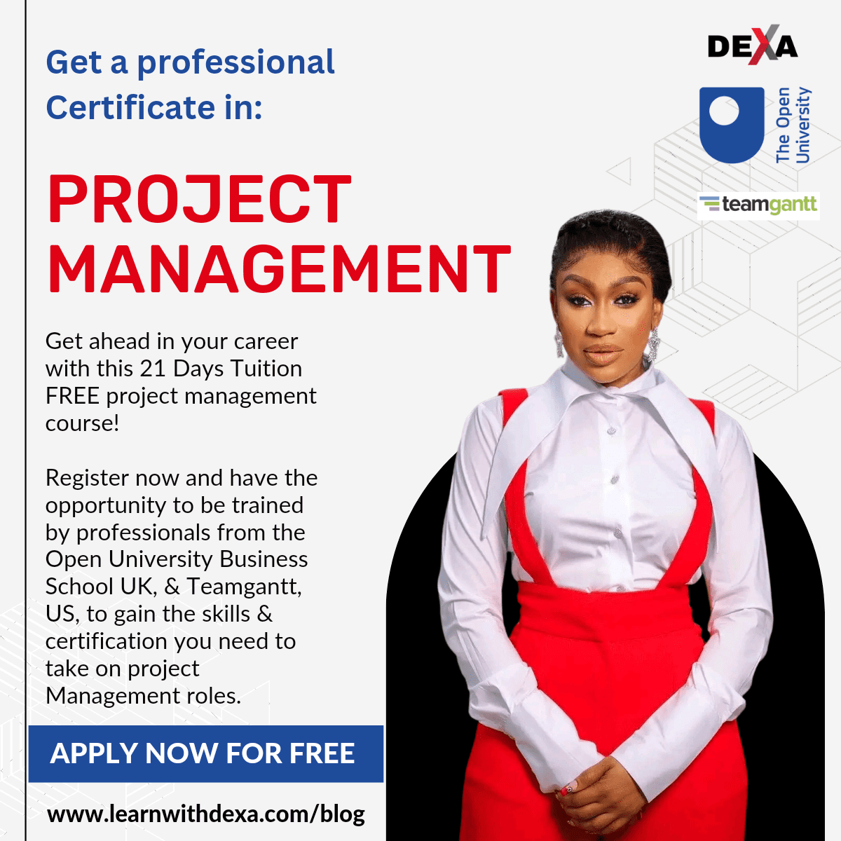 Apply Now! – Tuition-Free Project Management Course/Bootcamp. – DEXA